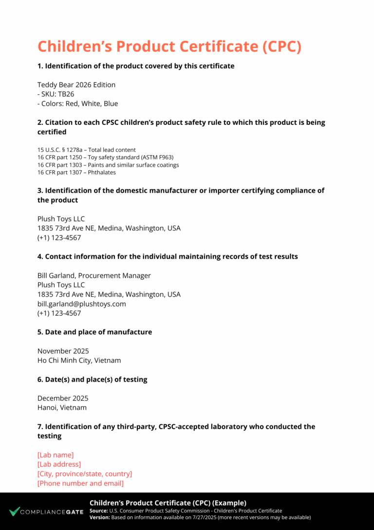 How to Create a Children's Product Certificate (CPC) in 7 steps