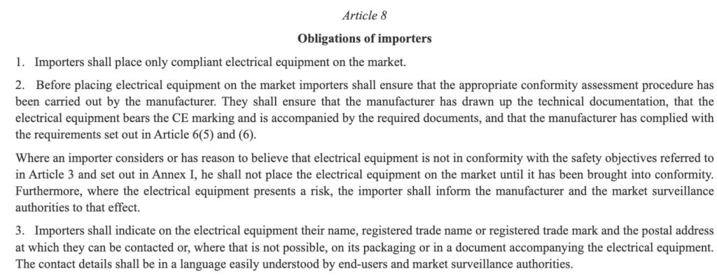 CE Marking Products When Importing From China